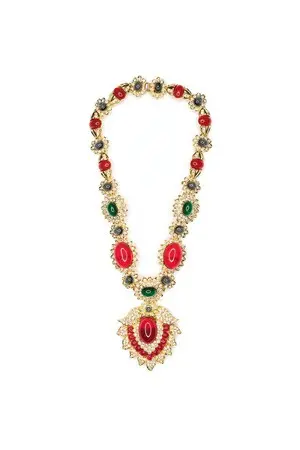 KENNETH JAY LANE Jackie Kennedy Onassis Gemstone Necklace - Gold