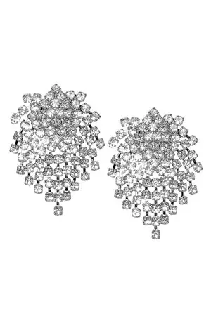 KENNETH JAY LANE Crystal Cluster Clip-on Earrings - Natural