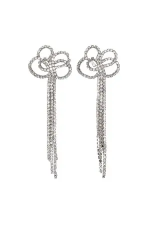 KENNETH JAY LANE Crystal Bow Drop Earrings - Natural