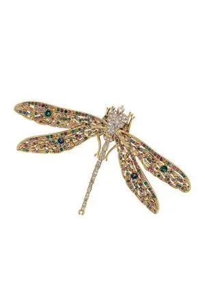 KENNETH JAY LANE Antique Dragonfly Pin - Gold