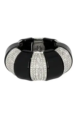 KENNETH JAY LANE Enamel And Crystal Dome Bracelet - Black