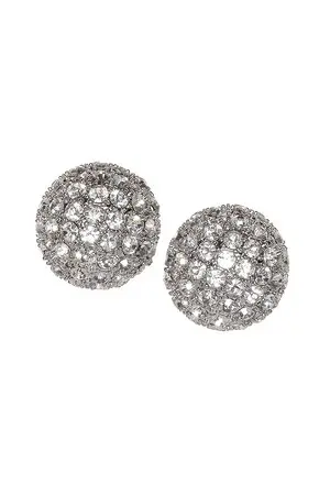 KENNETH JAY LANE Disco Ball Clip Earrings - Natural