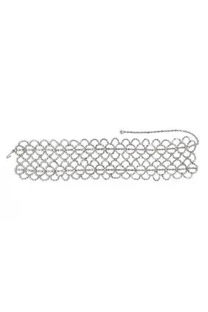 KENNETH JAY LANE Wide Crystal Lace Choker - Natural
