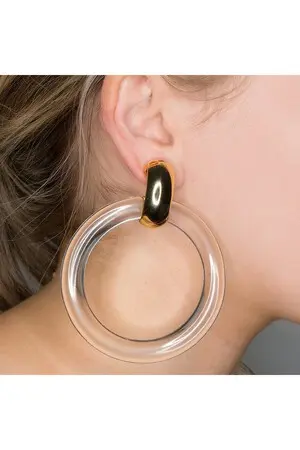 KENNETH JAY LANE Doorknocker Clip On Earrings