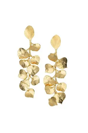 KENNETH JAY LANE Cascading Leaf Earrings - Gold