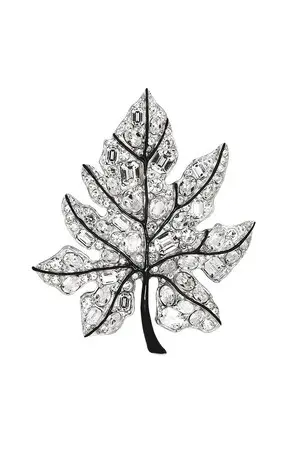 KENNETH JAY LANE Crystal Leaf Pin