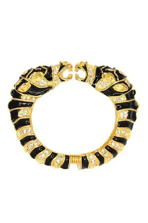 KENNETH JAY LANE Zebra Head Bangle - Gold