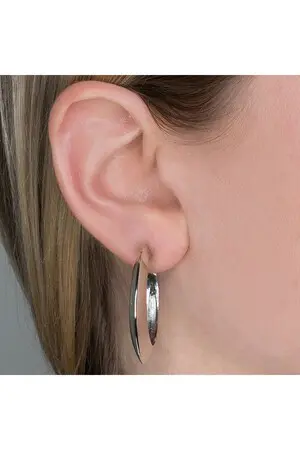 KENNETH JAY LANE Polished Silver Hoop Clip Earrings