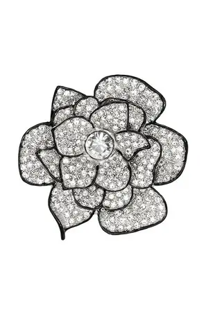 KENNETH JAY LANE Crystal Flower Pin - Natural