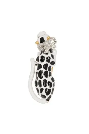KENNETH JAY LANE Leopard Bow Pin - Black