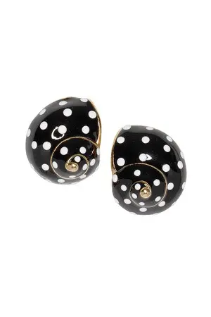 KENNETH JAY LANE Shell Clip On Earrings - Black