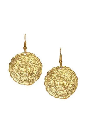 KENNETH JAY LANE Coin Fishhook Drop Earrings