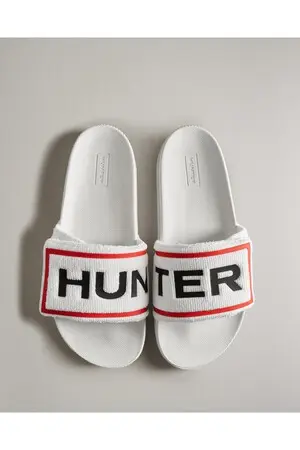 Hunter Terry Towelling Logo Adjustable Slides