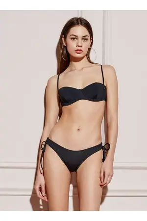 Fleur Du Mal Grommet Balconette Bikini Top - Black