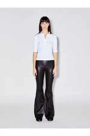 Rosetta Getty Pull On Pintuck Leather Flares - Black
