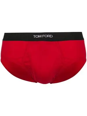 TOM FORD Classic Logo Waistband Briefs - Red