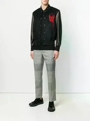 Alexander McQueen Embroidered Varsity Jacket - Blue