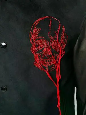Alexander McQueen Embroidered Varsity Jacket - Blue