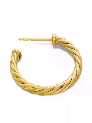 David Yurman 18kt Yellow Cablespira Hoop Earrings - Gold