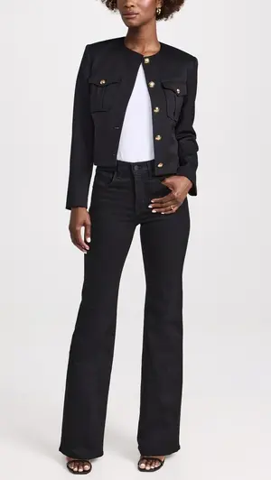 NILI LOTAN Celia Boot-cut Jeans - Distressed Black