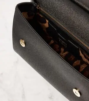 Dolce & Gabbana Sicily Leather Shoulder Bag - Black