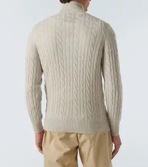 Loro Piana Mezzocollo Treccia Cashmere Sweater - Neutrals