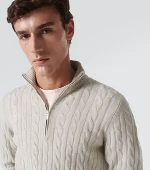 Loro Piana Mezzocollo Treccia Cashmere Sweater - Neutrals
