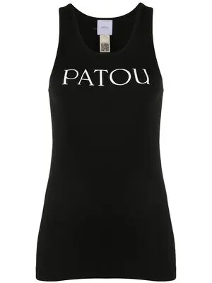 PATOU Logo-print Jersey Tank Top - Black