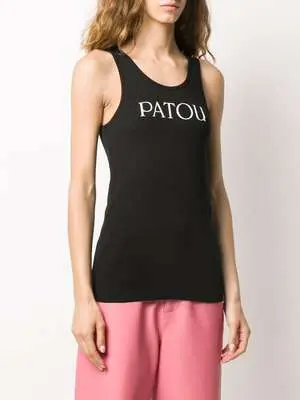 PATOU Logo-print Jersey Tank Top - Black