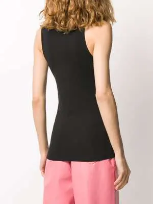 PATOU Logo-print Jersey Tank Top - Black