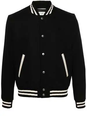 Saint Laurent Teddy Varsity Jacket - Black