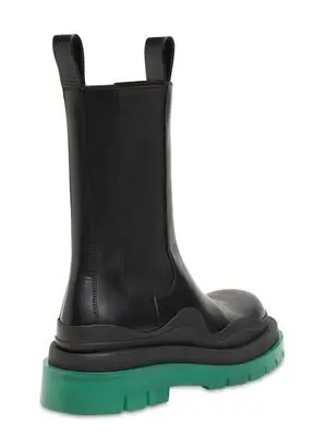 Bottega Veneta 55mm Bv Tire Leather Beatle Boots - Black,green