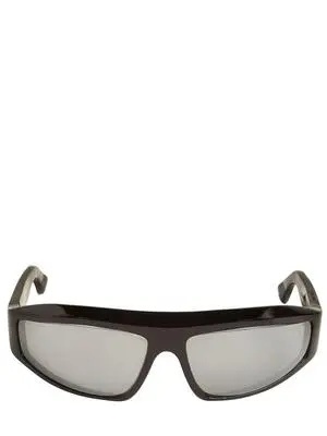Bottega Veneta Bv1078s Squared Mask Acetate Sunglasses - Black