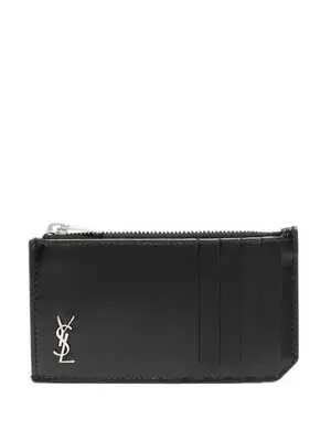 Saint Laurent Monogram-plaque Cardholder - Black