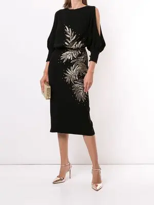 SAIID KOBEISY Open-shoulder Embroidered Dress