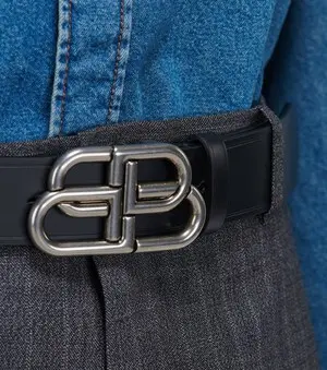 Balenciaga Bb Large Leather Belt