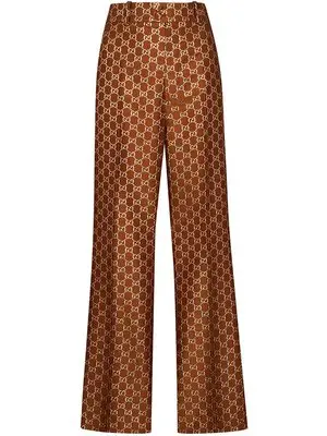 Gucci Gg Jacquard Flared Trousers