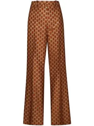 Gucci Gg Jacquard Flared Trousers