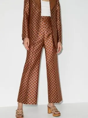 Gucci Gg Jacquard Flared Trousers