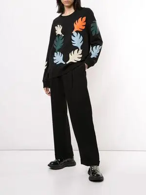 PORTS V Leaf Print Jumper