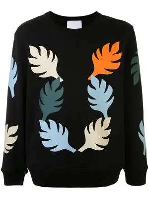 PORTS V Leaf Print Jumper