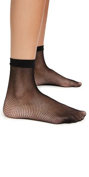 STEMS Micro Fishnet Ankle Socks - Black