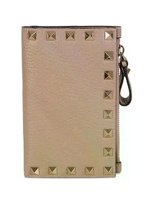 Valentino Garavani Rockstud Zipped Leather Card Holder