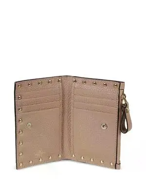 Valentino Garavani Rockstud Zipped Leather Card Holder
