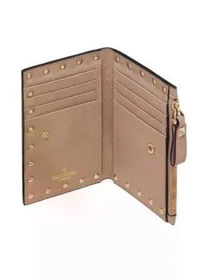 Valentino Garavani Rockstud Zipped Leather Card Holder