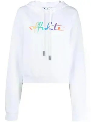 Off-White Rainbow Logo Cropped Hoodie