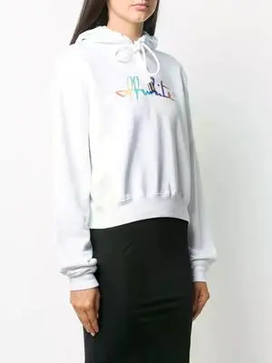 Off-White Rainbow Logo Cropped Hoodie
