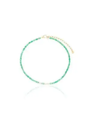Shay 18k Emerald And Diamond Tennis Choker - Gold