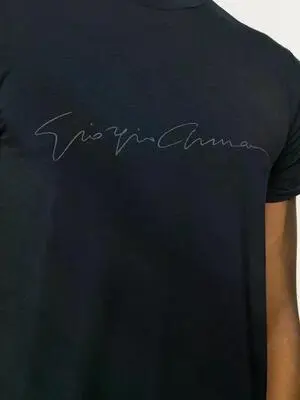 Giorgio Armani Crewneck Signature T-shirt - Black
