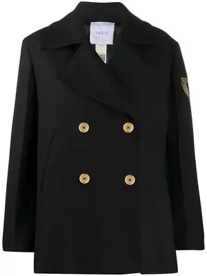 PATOU Logo-embroidered Wool Pea Coat